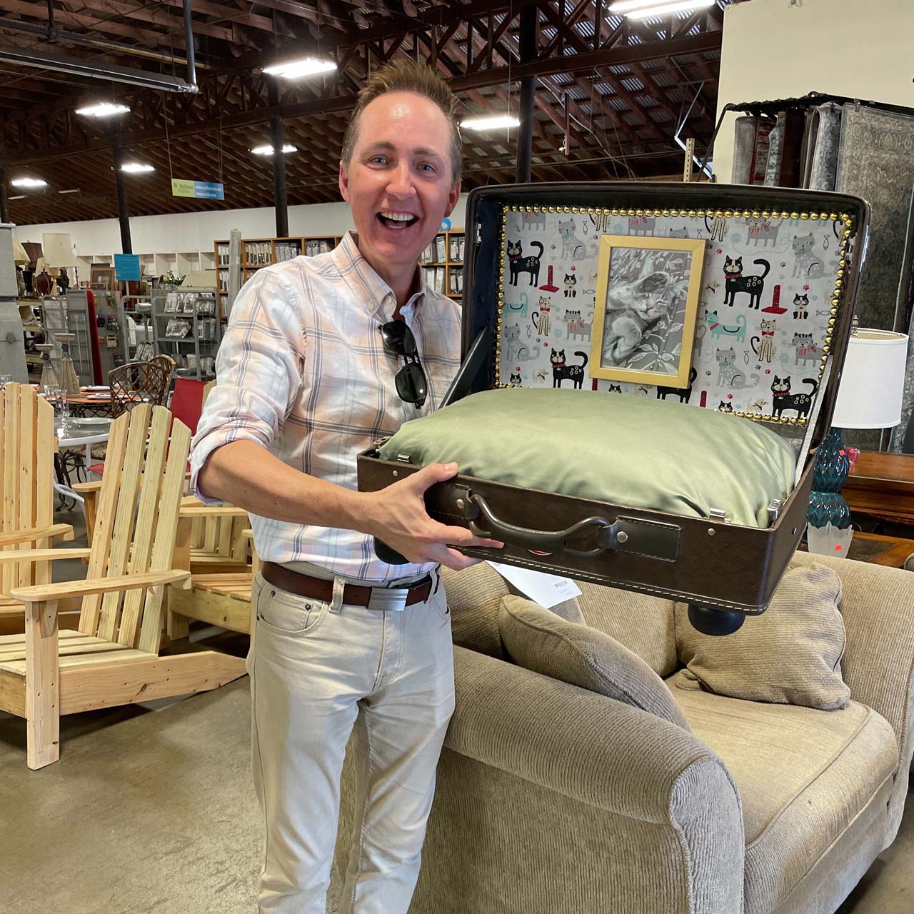 Jeremy Rabe Suitcase Cat Bed | July 2024 Project of the Month - Habitat ...